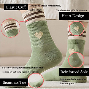 muyiJIA 5 / 10 / 20 / 40 / 60 Pairs Women Cute Heart Combed Cotton Socks Knit Soft Ankle Socks Stylish Crew Socks Girls (5 Pairs Combo)