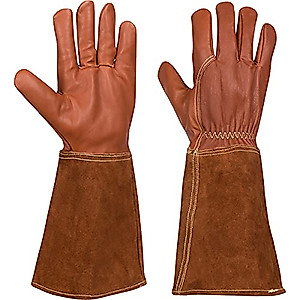 KBar7 Welding Gloves 1 Pair Heat Resistant for Forging, Stick, Mig Tig Womens and Mens XS, Small, Medium,Large,XL, XXL (Xs, Brown)