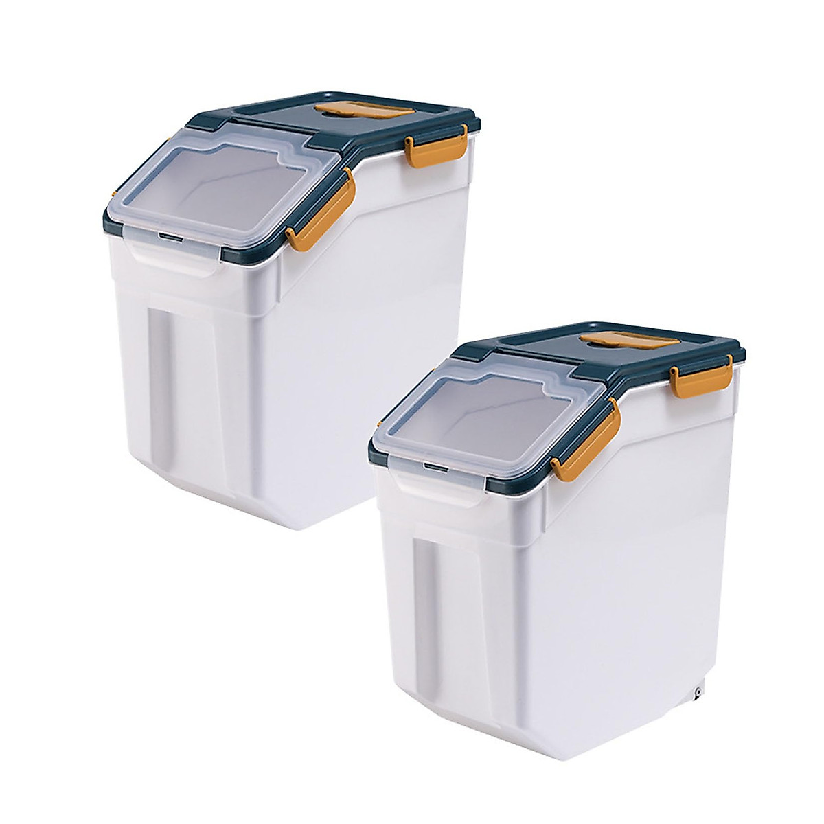 MC MEICHUANG 50 lbs Flour Storage Container, 2 Pack Rice Storage Container with Measuring Cup & Scoop, Pet Food Storage Container Dog Cat Food Bin, Blue