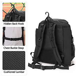 DSLEAF Baseball Backpack with 2 Bat Sleeves, Softball Bag with Vented Shoe Space and Multi Pockets for Adults (Patent Design)