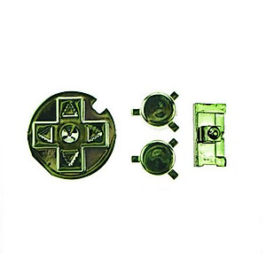 Limentea Chrome Buttons Power ON Off Key Keypads A B Direction Button D Pads for Gameboy Pocket GBP (Chrome Green)