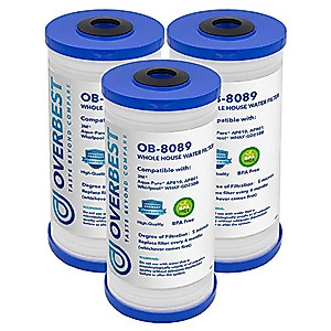 Overbest AP810 Whole House Water Filter, Replacement for 3M Aqua-Pure AP810, AP801, AP801-C, AP801T, AP801B and AP811 Water Filtration Systems, Whirlpool WHKF-GD25BB (3 Pack)