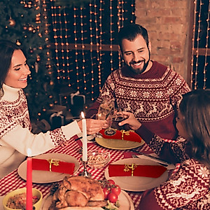 WILLBOND Christmas Napkin Rings Holders Deer Napkin Rings for Christmas Dinners Parties, Wedding Adornment, Table Decor for Christmas and Home Kitchen Dining Table Linen Accessories (Gold, 12)