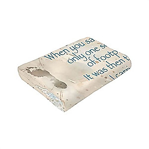 Footprints in The Sand with Quote Novelty Blanket Soft Flannel Fleece Throw Blanket Super Soft Lightweight for Couch 50"X40"