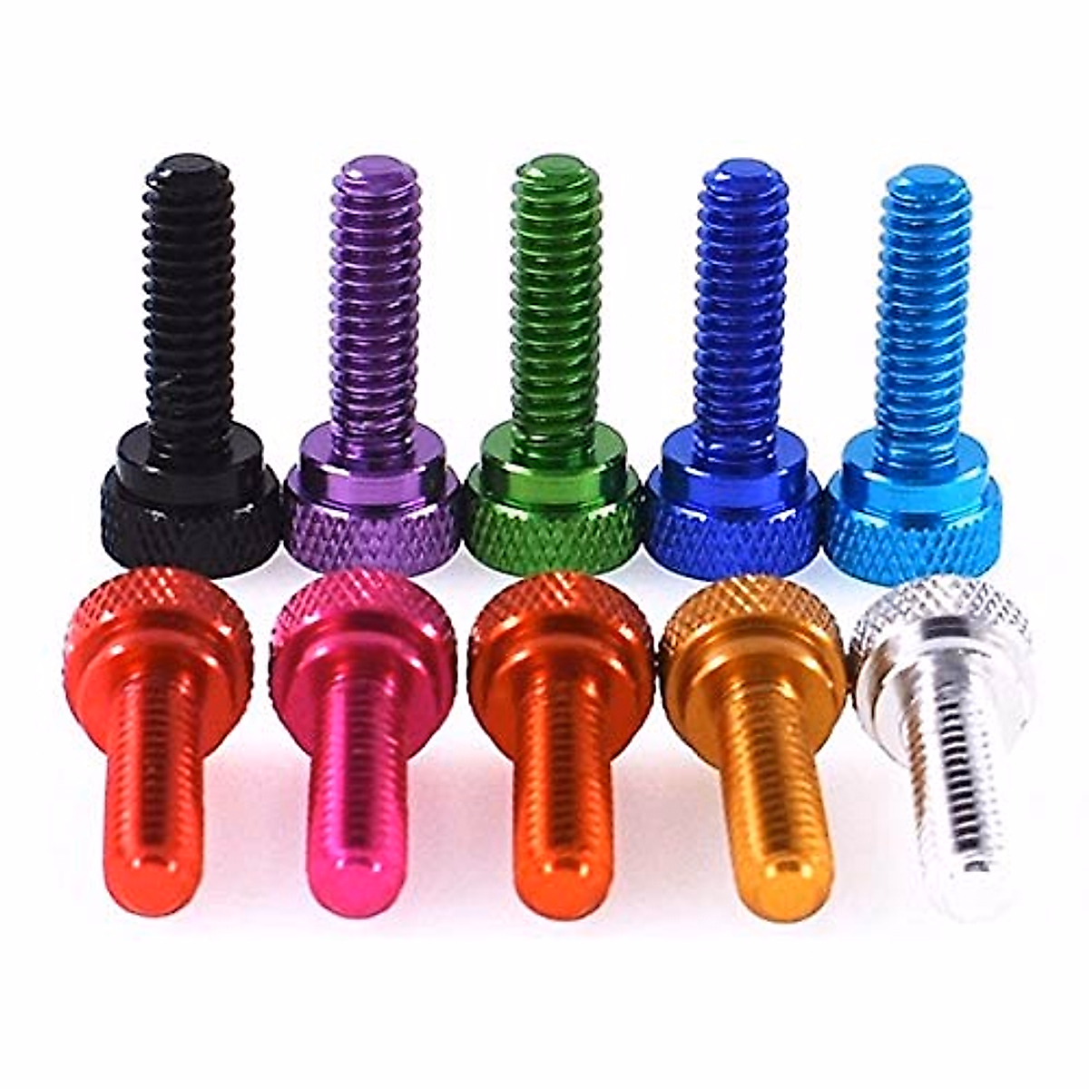 Thumb Screw 5Pcs 1/4-20 Colorful Knurled Hand Screws Telescope Camera Quick Release Holding Step Screw Aluminum Alloy Knurled Head Threaded (Color : Orange, Length : 10mm)