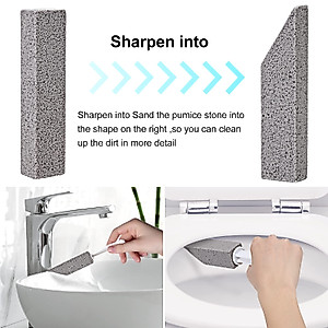 HongWay 6 Pack Pumice Stone Cleaning Brush with Handle, Pumice Scouring Pad for Toilet, Bathtubs, Kitchen Sink, Grill, Household