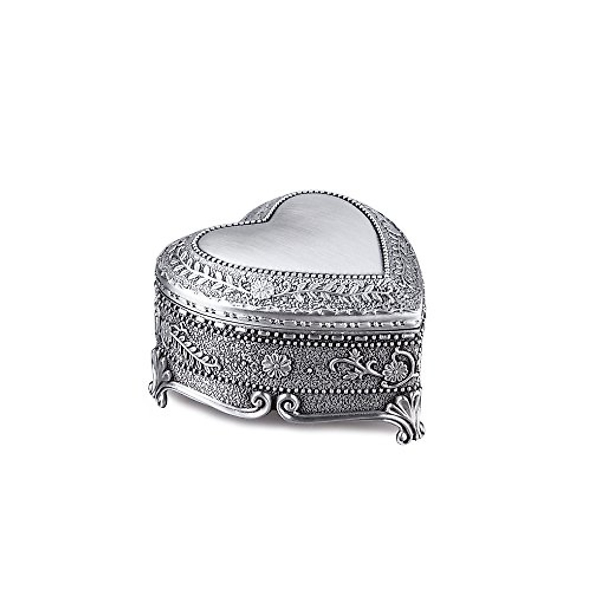 Feyarl Vintage Jewelry Box Heart Shape Trinket Box Ring Earrings Treasure Organizer Box Christmas Brithday Gift