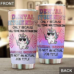 MEDROC Dental Hygienist Gifts Tumbler - Stainless Steel 20oz Straw Lid, Funny Dental Hygiene Gifts For Women Men, National Dental Hygienists Week Gifts For Coworker Drinking Coffee Cups (DH04)