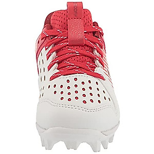 Under Armour Baby Boys Leadoff Low Junior Rubber Molded Cleat Baseball Shoe, (601) Red/White/White, 3 Little Kid US