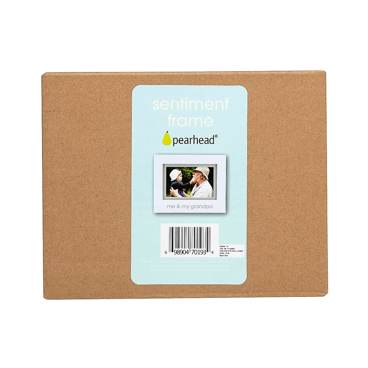 Pearhead Me and My Grandpa Sentiment Baby Picture Frame, Baby Keepsake Photo Frame, Gender-Neutral Baby Nursery Décor, Grandparents Gift, White