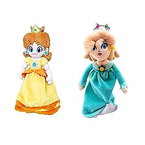 HUAWELL Super Marry All Star Collection Princes Peach Plush Toy Princes Rosalina & Dasy Stuffed Plush 8" (Princes Rosalina & Dasy)
