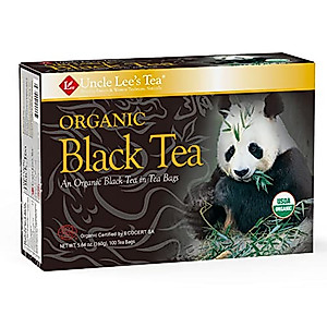Uncle Lee’s Organic Black Tea - Premium Tea, Full-Bodied, Caffeinated Coffee Alternative, Robust Black Tea Bags, Individually Wrapped 100 Count
