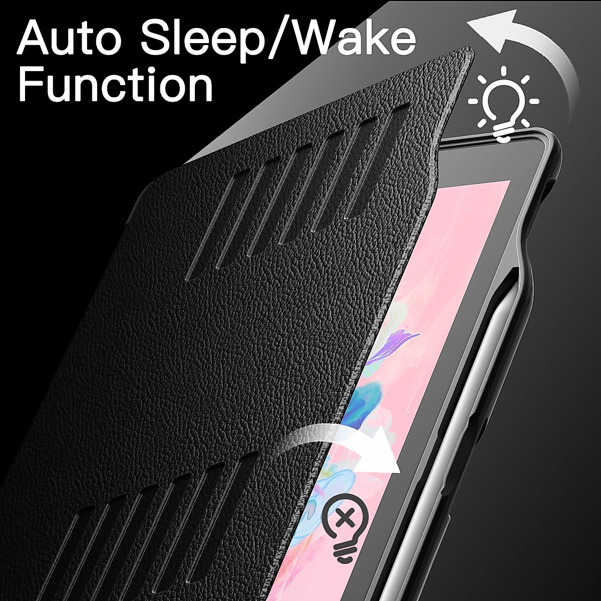 JETech Case for iPad 9.7-Inch 2018/2017 (6th/5th Generation) with Pencil Holder, Protective Multiple Angle Magnetic Stand, Shockproof (Black)