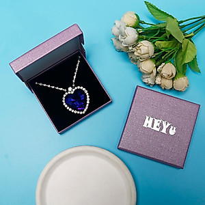 HEYu jewelry Titanic Heart Of The Ocean Love Heart Shaped Necklace With Royal Blue Crystal Pendant For Women Wife