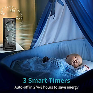 Dr. Prepare 12 Inch Tower Fan and 15 Portable Small Desk Tower Fan with Tilt and Oscillating Bundle