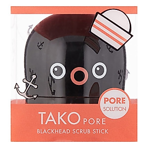 TONYMOLY Tako Pore Black Head Scrub Stick For Clogged powers, exfoliation, Removes excess sebum and gently exfoliates pores to pull out blackheads, whiteheads, and other skin impurities.