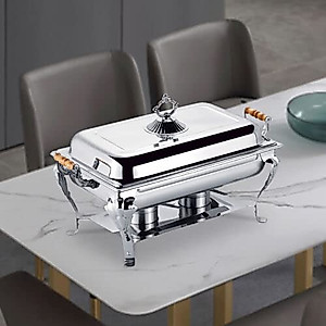 Chafing Dish Tray Buffet Catering Chafers Catering Stainless Steel Chafer Chafing Dish Set Buffet Party Food Warmerfor buffet, wedding and other banquet events Silver