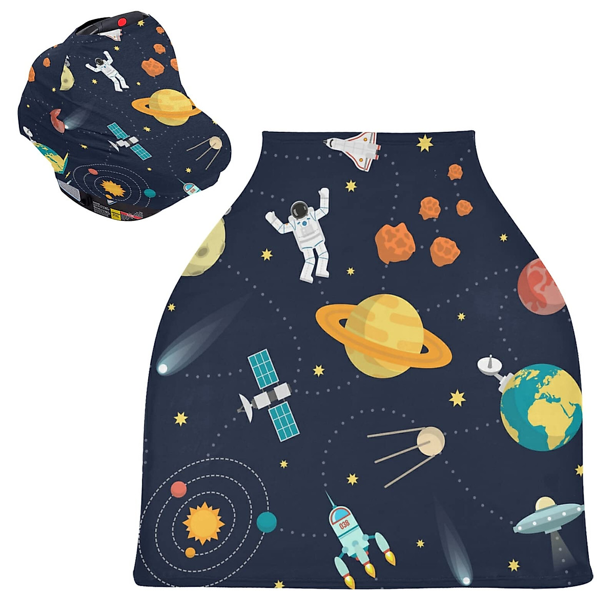 Black and White Cow Print Baby Car Seat Cover for Boys Girls,Stretchy Infant Car Canopy,Snug Warm Breathable,Breastfeeding Covers,Nursing Scarf,Baby Shower