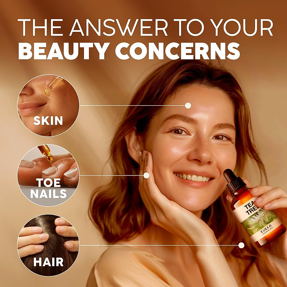 Kukka Tea Tree Oil for Skin, Hair & Toenails - 4 Fl Oz - 100% Pure Natural Tea Tree Essential Oil Made from Australian Melaleuca for Potency - Used in General Wellness, Aromatherapy & DIY Soap Making