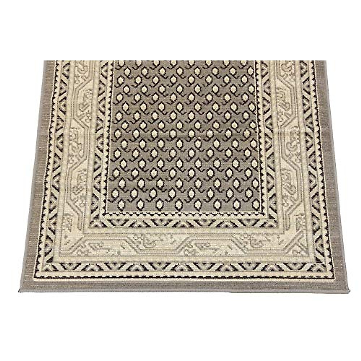 Unique Loom Williamsburg Collection Traditional Border with Dotted Center Area Rug, Runner 2' 9" x 9' 10", Gray/Beige