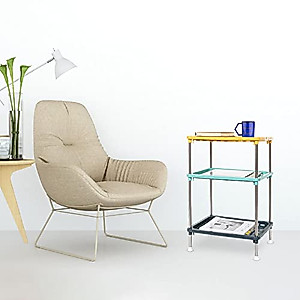 ruishetop Multicolor Plastic Storage Rack Easy Assembly Space Saving for Kitchen Laundry Room Bathroom (3-Tier)