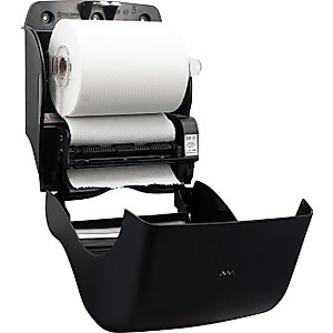 San Jamar Ecologic Smart Essence Recycled Plastic Electronic Paper Towel Dispenser, Universal Roll Capacity, Wall Mounted Dispenser with Zero Waste for Home and Business Universal, Black