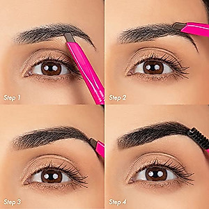 ModelCo Instant Brows Retractable Pencil - With A Smooth Wax Formula - Creates Natural Looking Arches - Adds Shape, Color And Density For A Perfect Finish - Medium Dark - 0.01 Oz Eyebrow Pencil