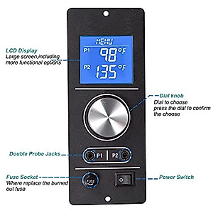 Camp Chef Gen 2 PID Controller Upgrade - Digital Thermostat Kit Compatible with SmokePro DLX/XT/Portable Grills - Dual Probe LCD Display, Custom Smoke Control - Replacement Parts