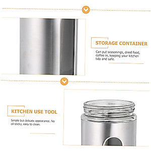 OKUMEYR 1Pc Glass Stainless Steel Airtight Storage Bottle for Kitchen Versatile Food Storage Container with Lid for Household Use for Storing Spices Snacks and More