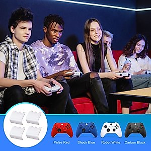 Battery Cover for Xbox Series X, 4 Pack Replacement Back Shell Door Lid Repair Part to New Wireless Series S Remote, Cheap Batteries Port Outside Case Cap for Microsoft Xbox Core Controller, White