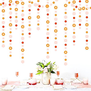 Fall-Boho Pink-Orange Thanksgiving Party-Decorations Garland - 64Ft Autumn Harvest Friendsgiving Paper Streamers Banner,Birthday Bridal Wedding Engagement Bachelorette Decor Ouruola