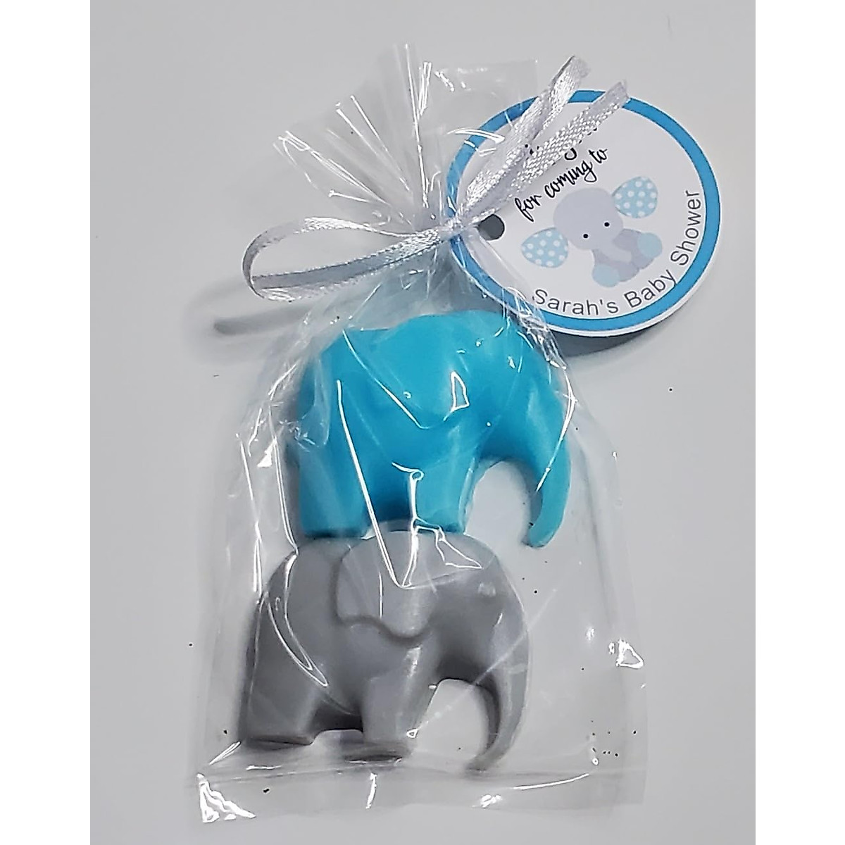 Elephant Soaps for Baby Shower Favors First Birthday Party Goats Milk Honey Scent 20 Pack (gray)