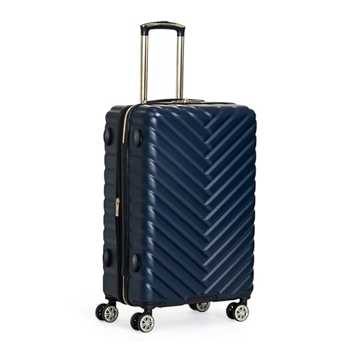 Kenneth Cole REACTION Madison Square Lightweight Hardside Chevron Expandable Spinner Luggage, Navy, 24-Inch Checked