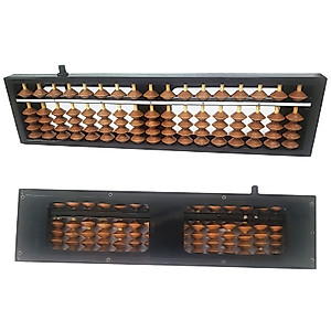 Vaupan Digit Standard Abacus Soroban Professional 17 Column (10.2 inch) Math Abacus, Math Calculating Tool with Reset Button for Adults Kids(Brown)