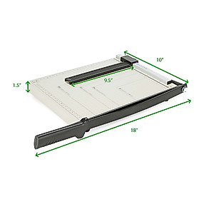 Mind Reader METRIM-BLK Metal Paper Trimmer, Adjustable Guide and Automatic Lock Clamp with Guidelines, Capacity 10 Pages, Black