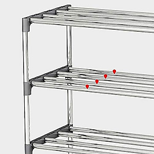 TFCFL 4 Tier Multipurpose Shelf Display Rack, 40x25x125cm Bookshelf Storage Wall Shelf Organizer Rack Standing Shelf Units Light Duty Indoor Garage Storage Organizer Shelves