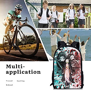 Anime Backpack 17 Inch Multifunction Shoulder Bag Travel Bag Daypack for Boy Girl Teen Cartoon Laptop Bag