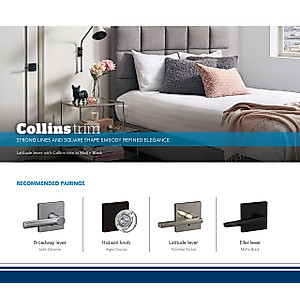 SCHLAGE Custom FC21 BWE 622 COL Bowery Knob with Collins Trim Hall-Closet and Bed-Bath Lock, Matte Black