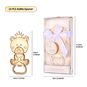 24 Packs Baby Shower Favors for Guests Bulk Cute Baby Bear Shape Bottle Opener with Gift Boxes for Baby Boy or Girl Party Souvenirs or Decorations (White box)