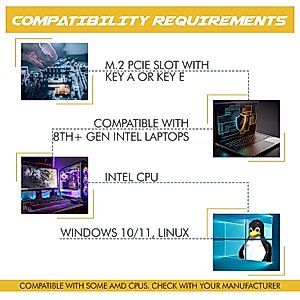 HighZer0 Electronics Killer Series for Intel AX1675x Gaming WiFi 6E Adapter Upgrade | M.2 WiFi Card for PC | 2.4 Gbps WiFi | Bluetooth 5.3 Compatible | for Most Intel and AMD Systems (AX1675x)