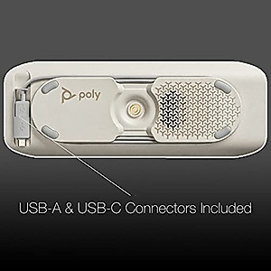Poly Sync 40 Teams USB-A & USB-C Speakerphone - for Streaming Voice, Video, Distance Learning, Remote Work, School, Conferencing Apps - Zoom, Webex, Meet, Team, Global Teck Bundle Microfiber