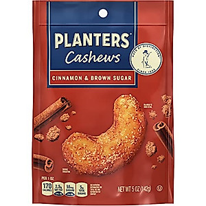 PLANTERS Cashews Cinnamon & Brown Sugar, Party Snacks, 5 Oz Bag