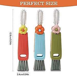 Ieesspd 3 in 1 Cup Lid Cleaning Brush Set - Multi-Functional, Efficient and Durable Brushes for Bottle Gap, Tight Spaces Cup and Portable Cup，Lid Cleaner with Brush(3 Pcs)