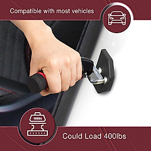 KOUNATSURI Car Door Handle for Elderly Assist Support Handle Multifunction Car Door Latch for Seniors and Handicapped Red