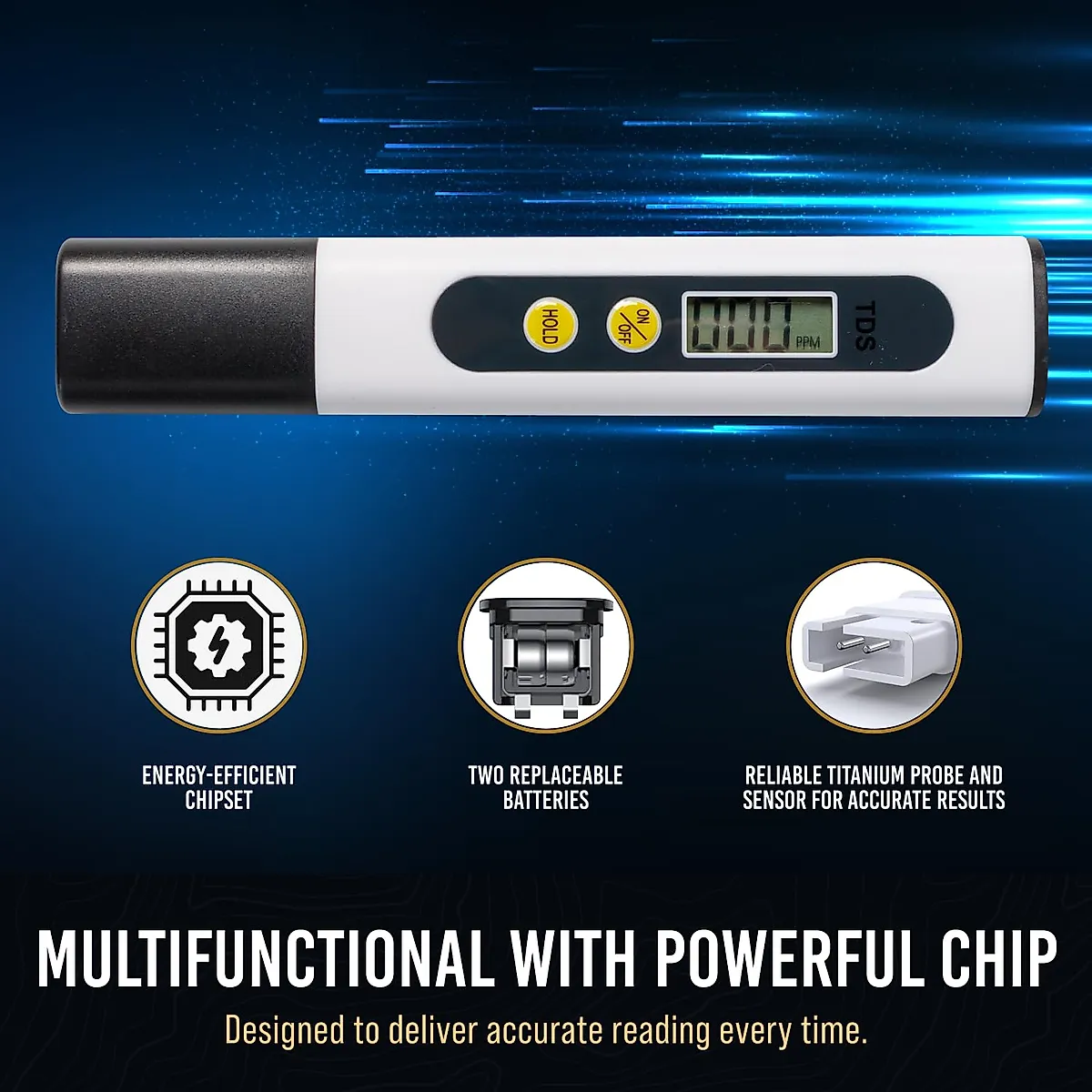 Craft911 TDS Meter Digital Water Tester - Accurate Water Tester for Drinking Water | 0-9990 PPM Meter - 1s Water Quality Tester - TDS Water Tester for Hydroponics, Household Drinking, and Aquarium