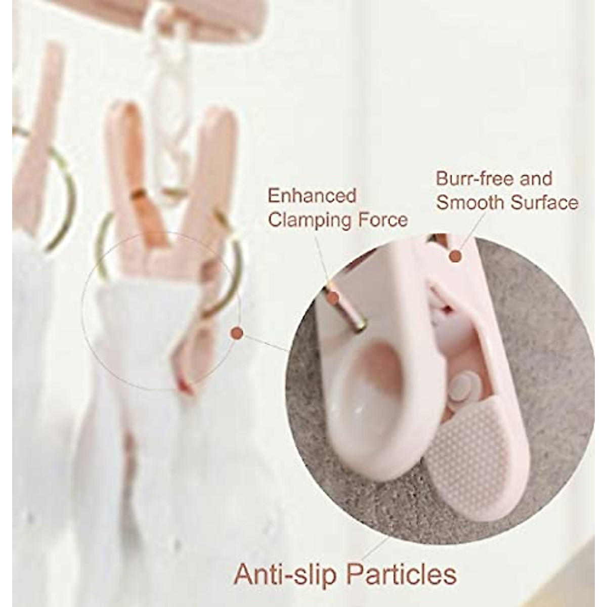 Fineget Folding Travel Shirt Socks Clothes Hangers with Clips Foldable Plastic Shorts Skirt Pants Suit Hangers Non Slip Closet Blue Drying Rack Displays (2 Pack Pink)