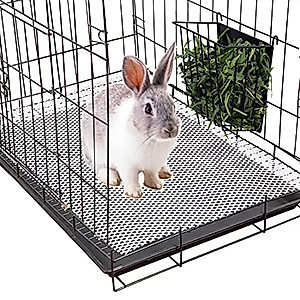 jezmozo Pet Hay Feeder for Rabbit Guinea Pigs Chinchilla Bunny Small Animal Basket with Hook Metal Holder (2 Pieces)