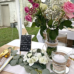 CEWOR 6pcs 35.4ft Artificial Eucalyptus Garland Greenery Garland Faux Silk Silver Dollar Eucalyptus Leaves Vines for Wedding Home Party Wall Garden Decor