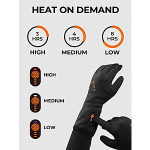 ORORO Heated Gloves Liner for Men and Women, Lightweight Heated Liner Gloves for Riding, Skiing and Arthritis Hands (Black, S)