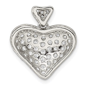Sterling Silver CZ Puffed Heart Pendant 22mm 20mm style QP2072